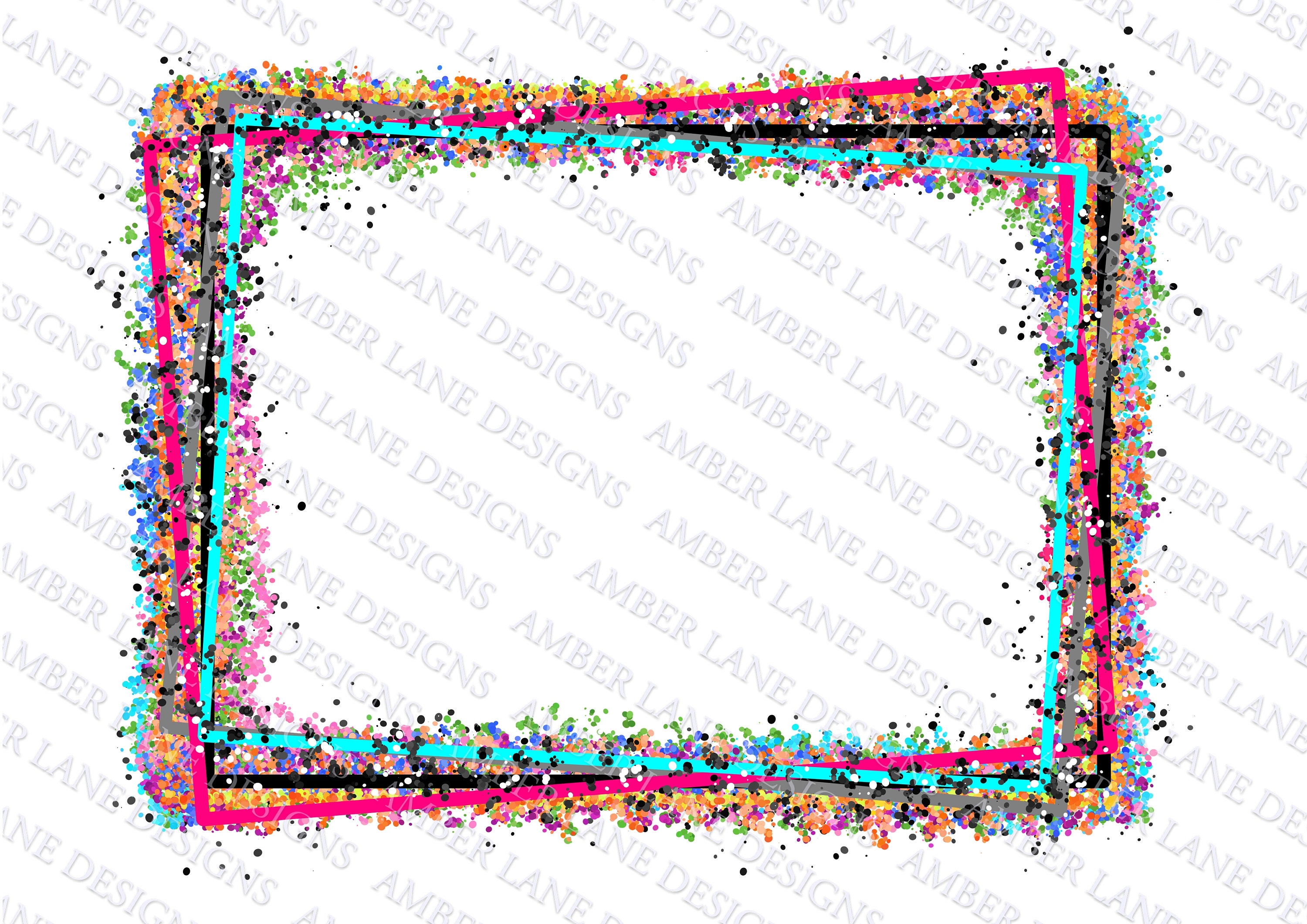 Splat Rainbow Frame Border Frame Png File Only - Etsy UK