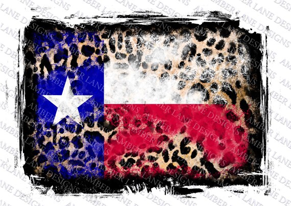 Texas Flag With Leopard PNG File | Etsy