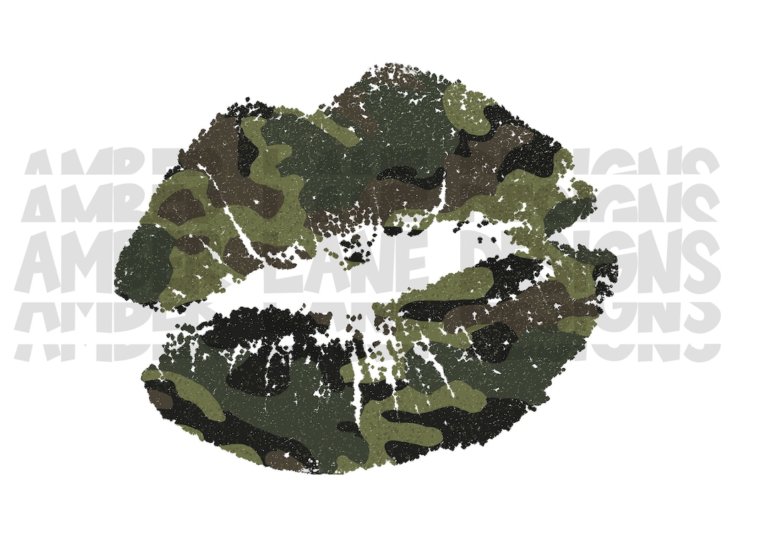 Camoflauge Lips PNG Camo Png | Distressed Grunge Lipstick Kiss ...