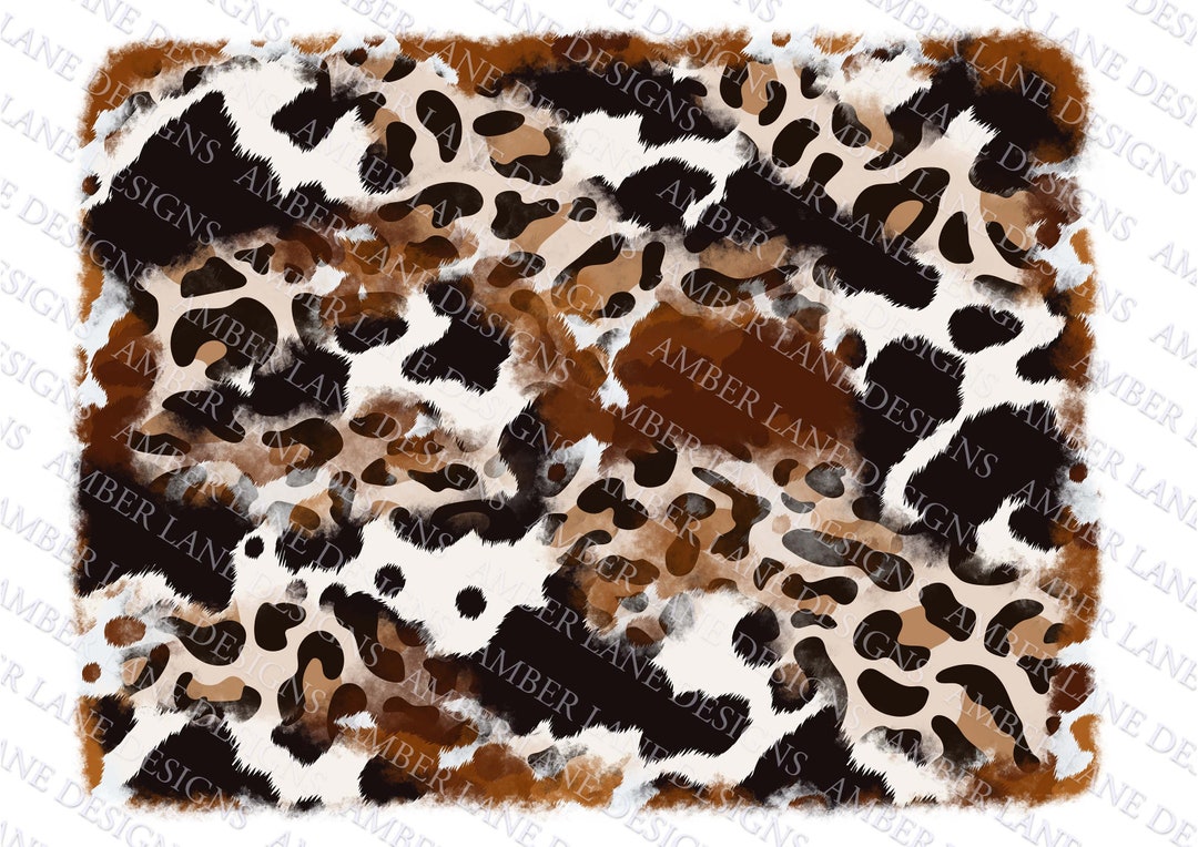 Cowhide, Leopard Western Background PNG Tumbler Wrap - Etsy