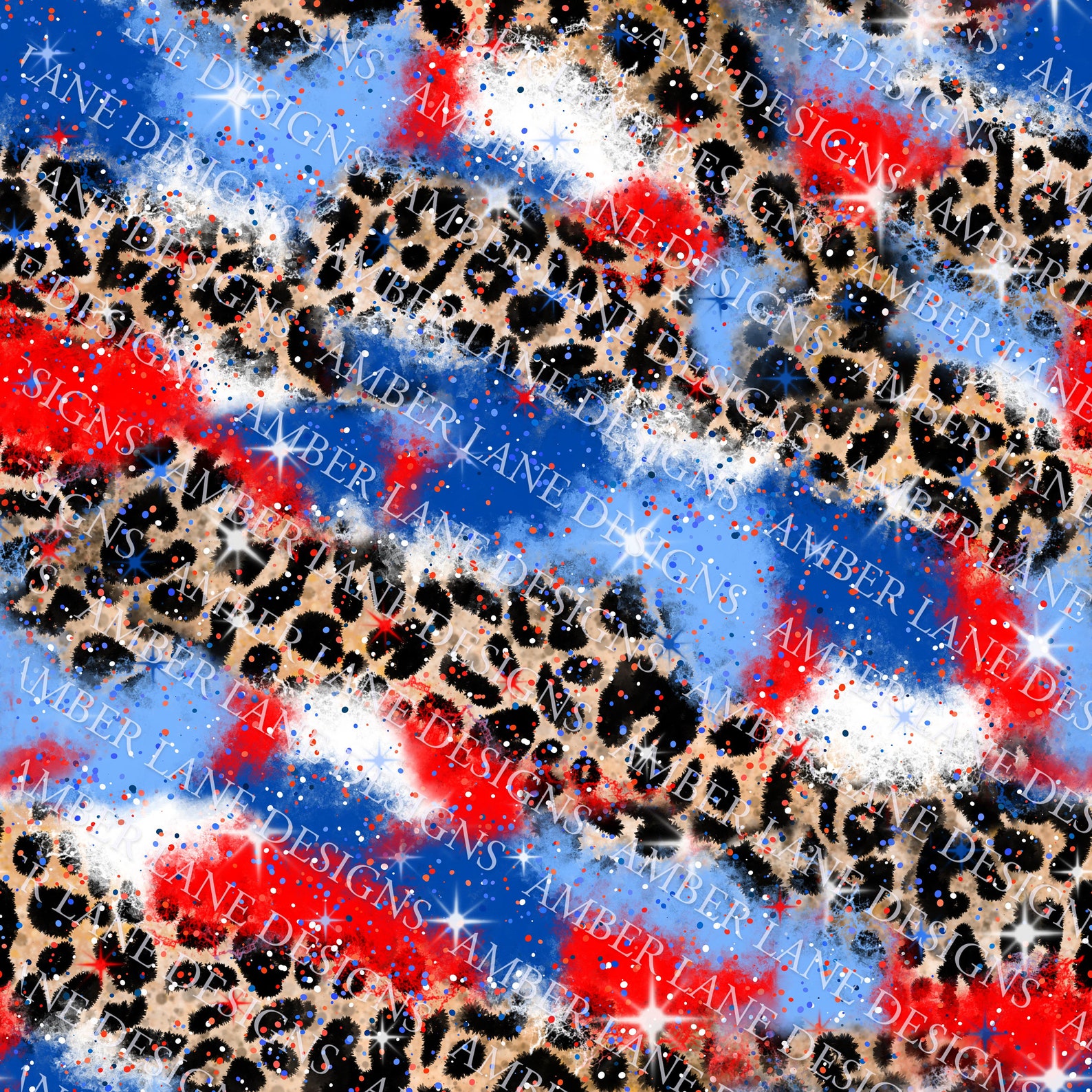 Fourth of July Leopard Paper Hand Drawn Seamless Version - Etsy