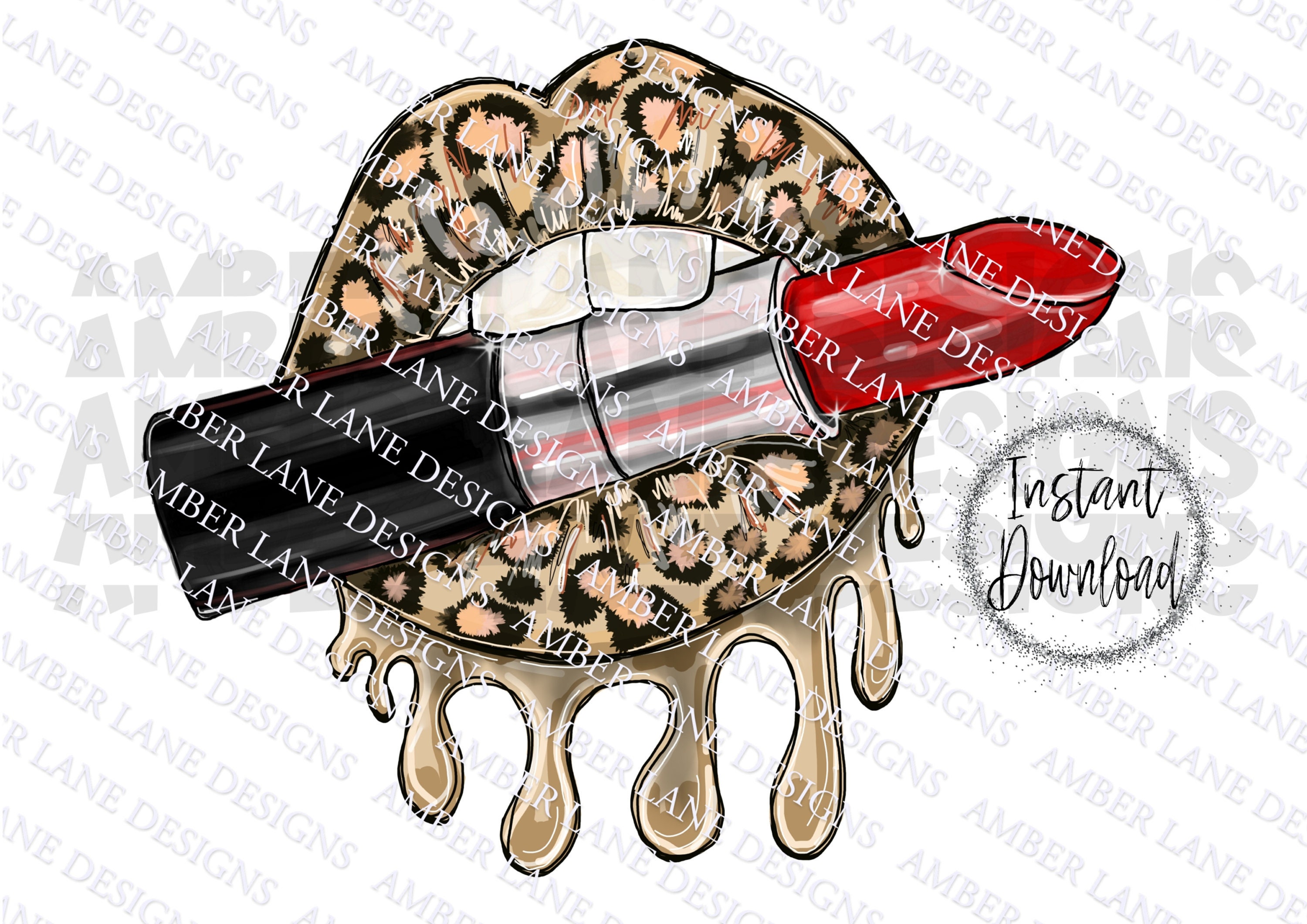 Leopard Dripping Lips Red Lipstick Sublimation Design Png - Etsy