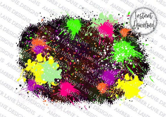 Neon Paint Splats paint Splatter Background Sublimation Png - Etsy UK