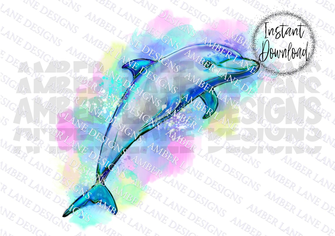 Dolphin PNG Watercolor Sublimation Watercolor Sea Dolphin - Etsy