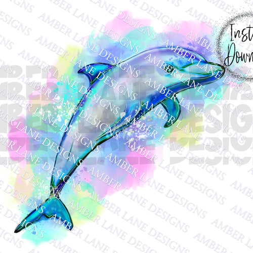 Dolphin PNG Watercolor Sublimation Watercolor Sea Dolphin - Etsy