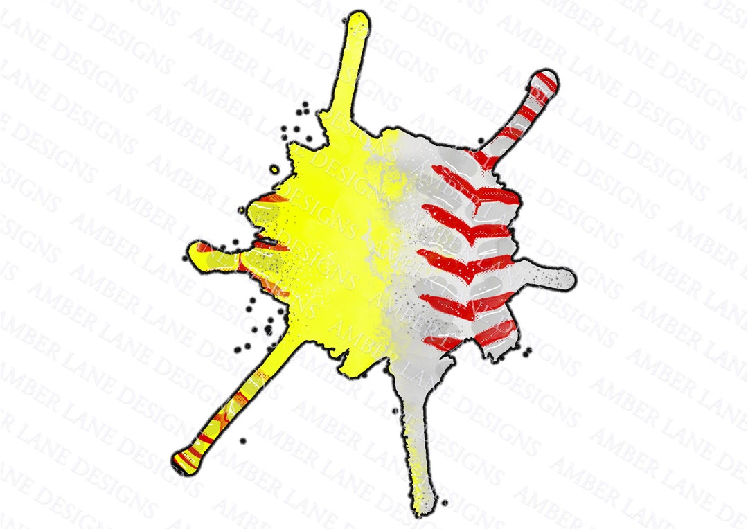 Baseball Softball Paint Splatter Patch Png File - Etsy