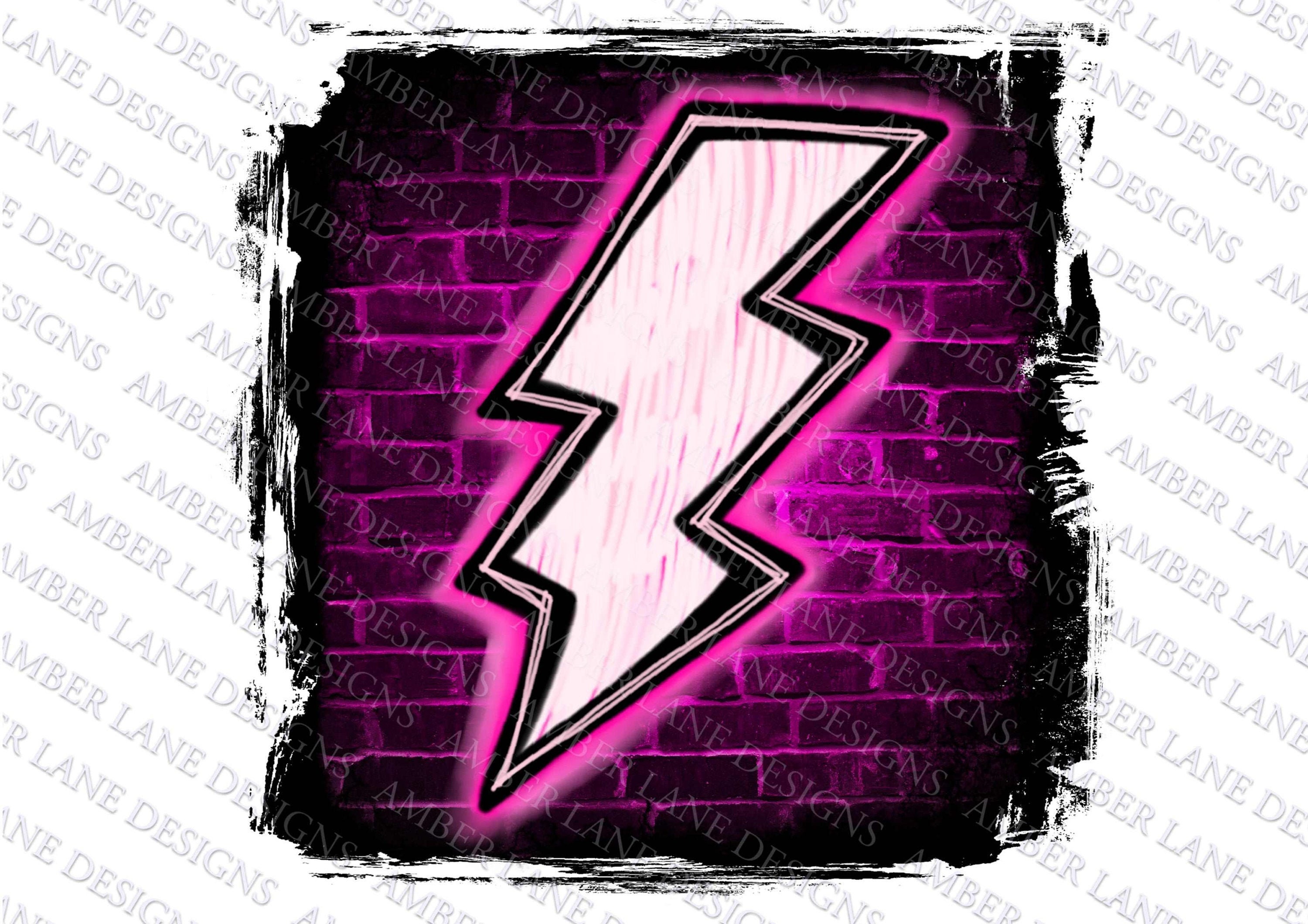 Neon Pink lightning bolt grunge background png file | Etsy