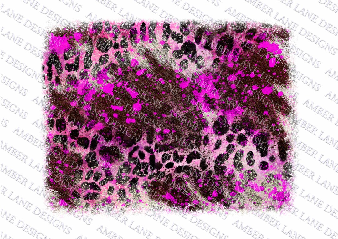 Cowhide and Pink Leopard Background PNG, Distressed Grunge Splash ...