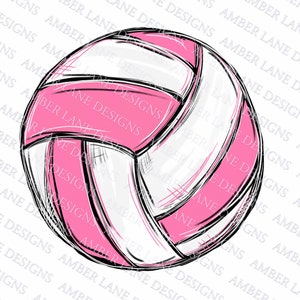 Pink Team Colors Volleyball Watercolor Sublimation, 2 PNG Designs - Etsy