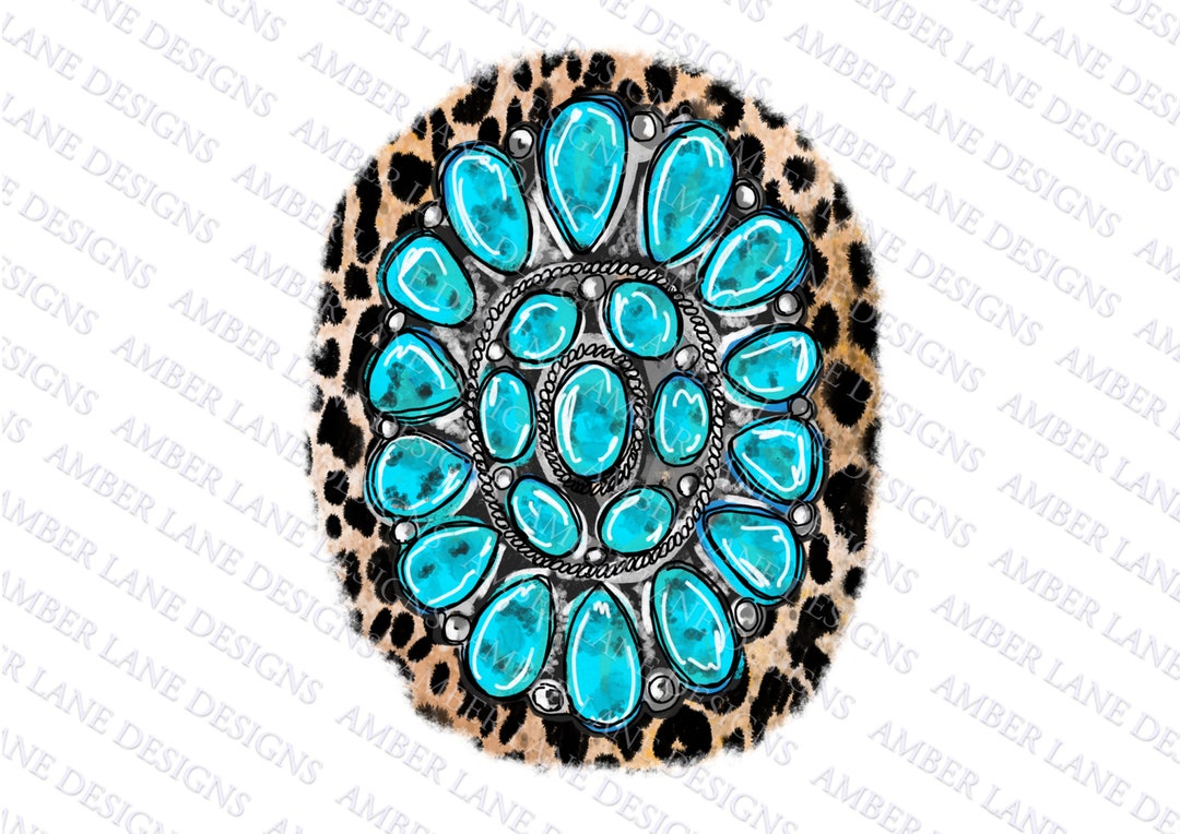 Turquoise Western Gem Stone With Leopard Print file Only - Etsy