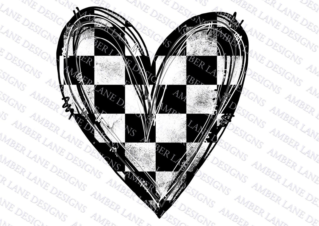 Heart Checkered Flag, Racing Sports Heart Png File - Etsy