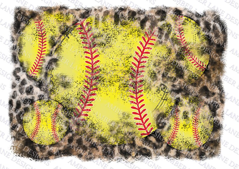 Softball Cheetah Splash Frame Background PNG Design - Etsy