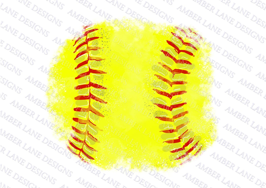 Distressed Softball Watercolor Sublimation Splash Frame, Background PNG ...
