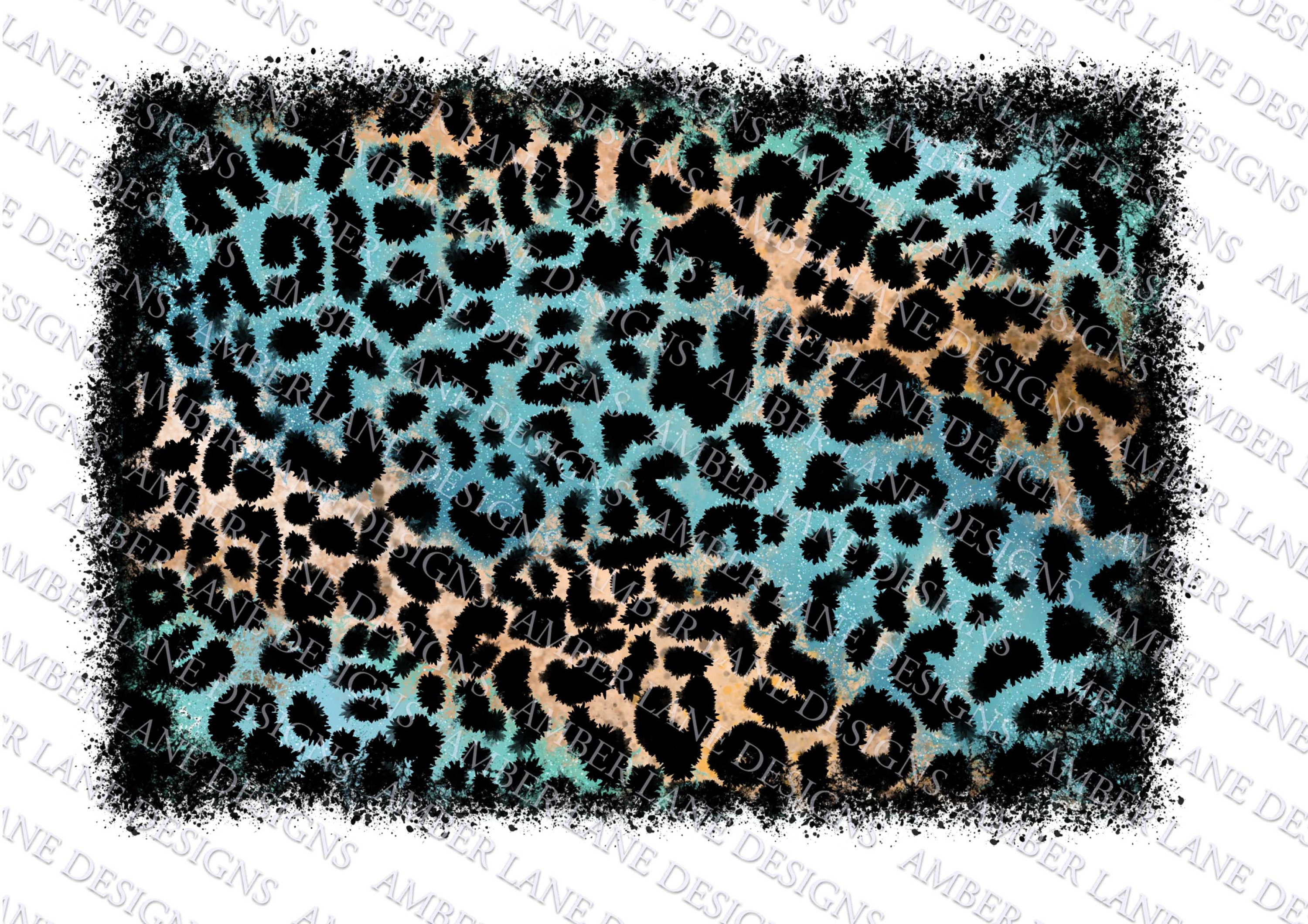Leopard Turquoise Stripes Background - Etsy