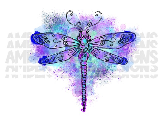 Blue Dragonfly Png Watercolor png Sublimation PNG Design | Etsy