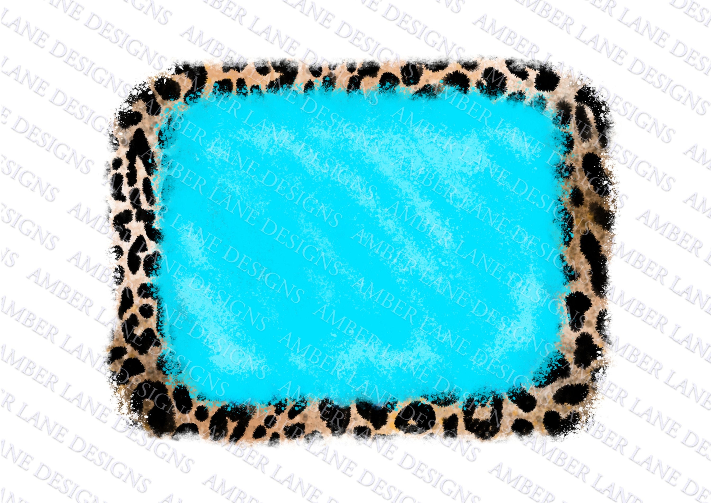 Leopard Print and Turquoise Background PNG Backsplash File | Etsy