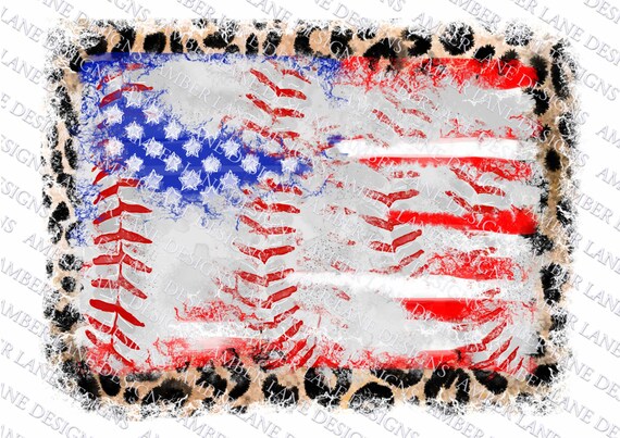 Distressed Leopard USA Baseball Flag Splash Frame Background - Etsy