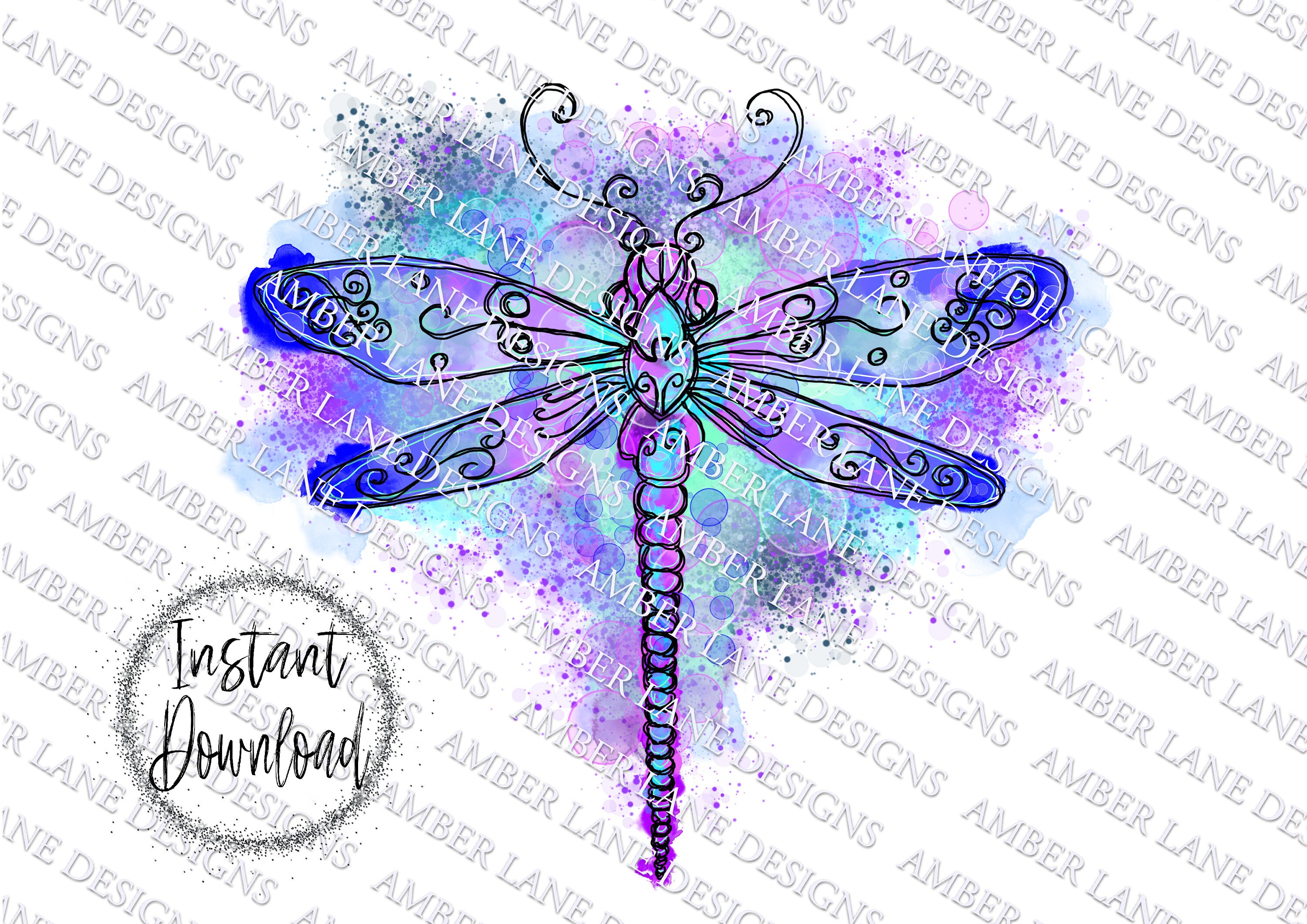 Blue Dragonfly Png Watercolor png Sublimation PNG Design | Etsy