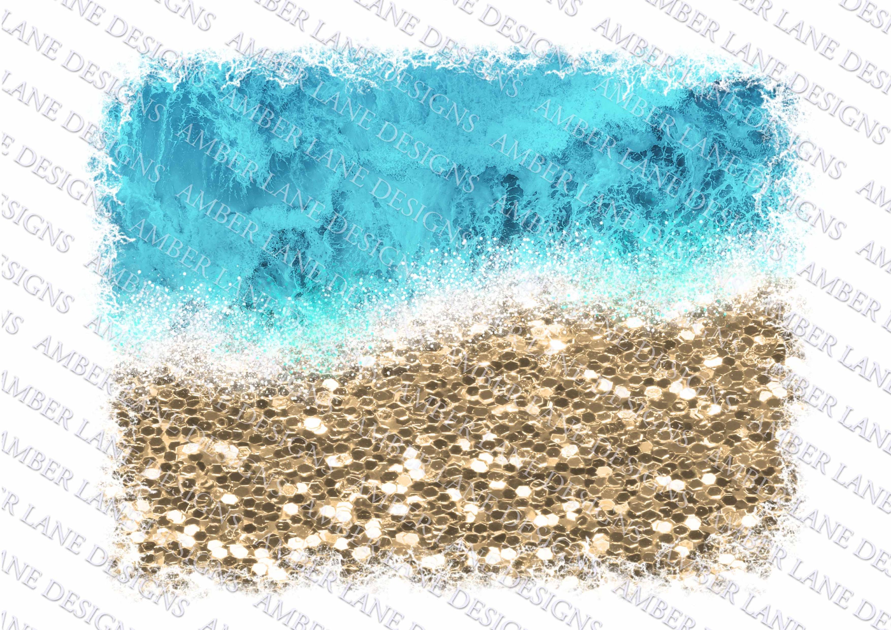 Beach Ocean Background With Glitter Png File Backsplash - Etsy UK