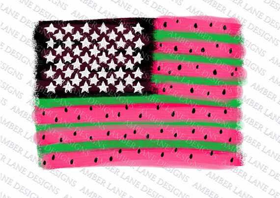 USA Watermelon flag American flag grunge PNG file | Etsy