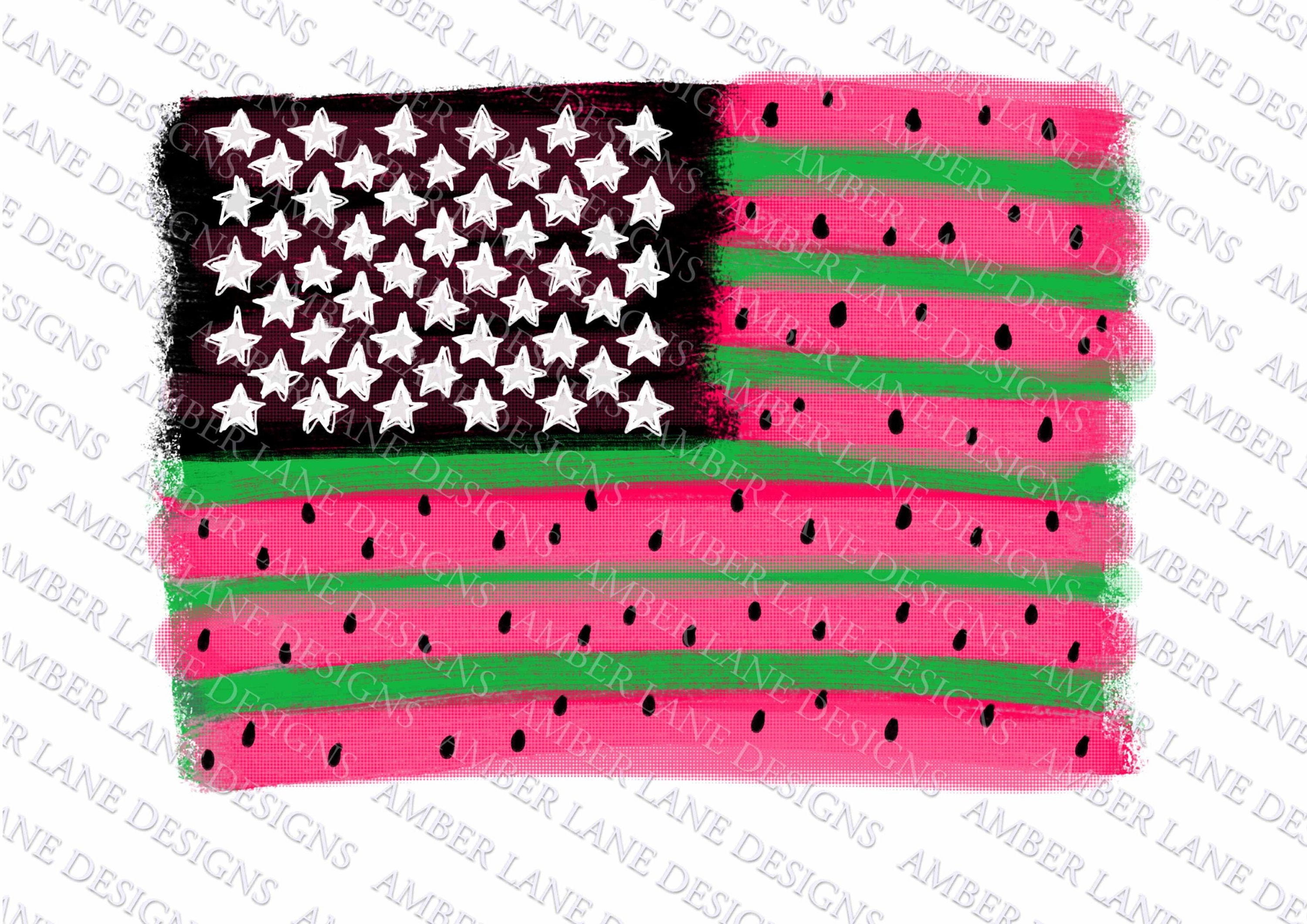 USA Watermelon flag American flag grunge PNG file | Etsy