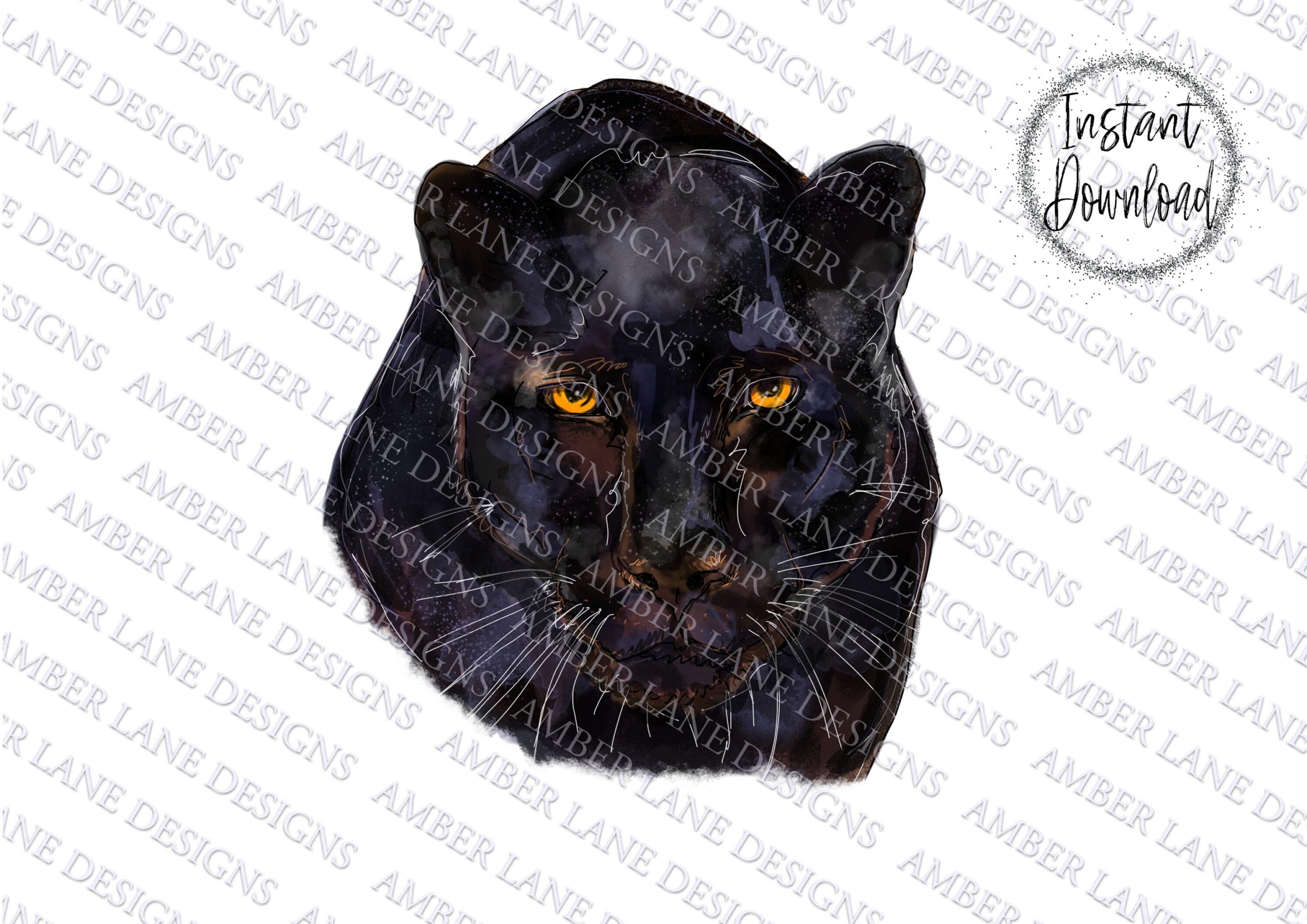 Panther png Watercolor Panther PNG Sublimation Digital | Etsy