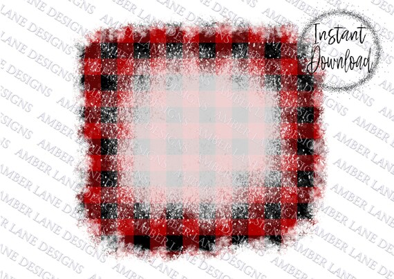 Red Buffalo Plaid With Bleach Affect T Shirt png File Only | Etsy