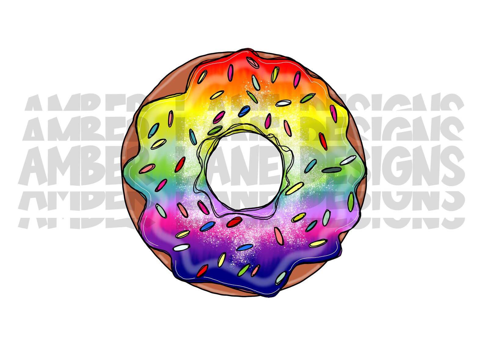 Rainbow Donut PNG Print Donut Sublimation Rainbow Colors | Etsy