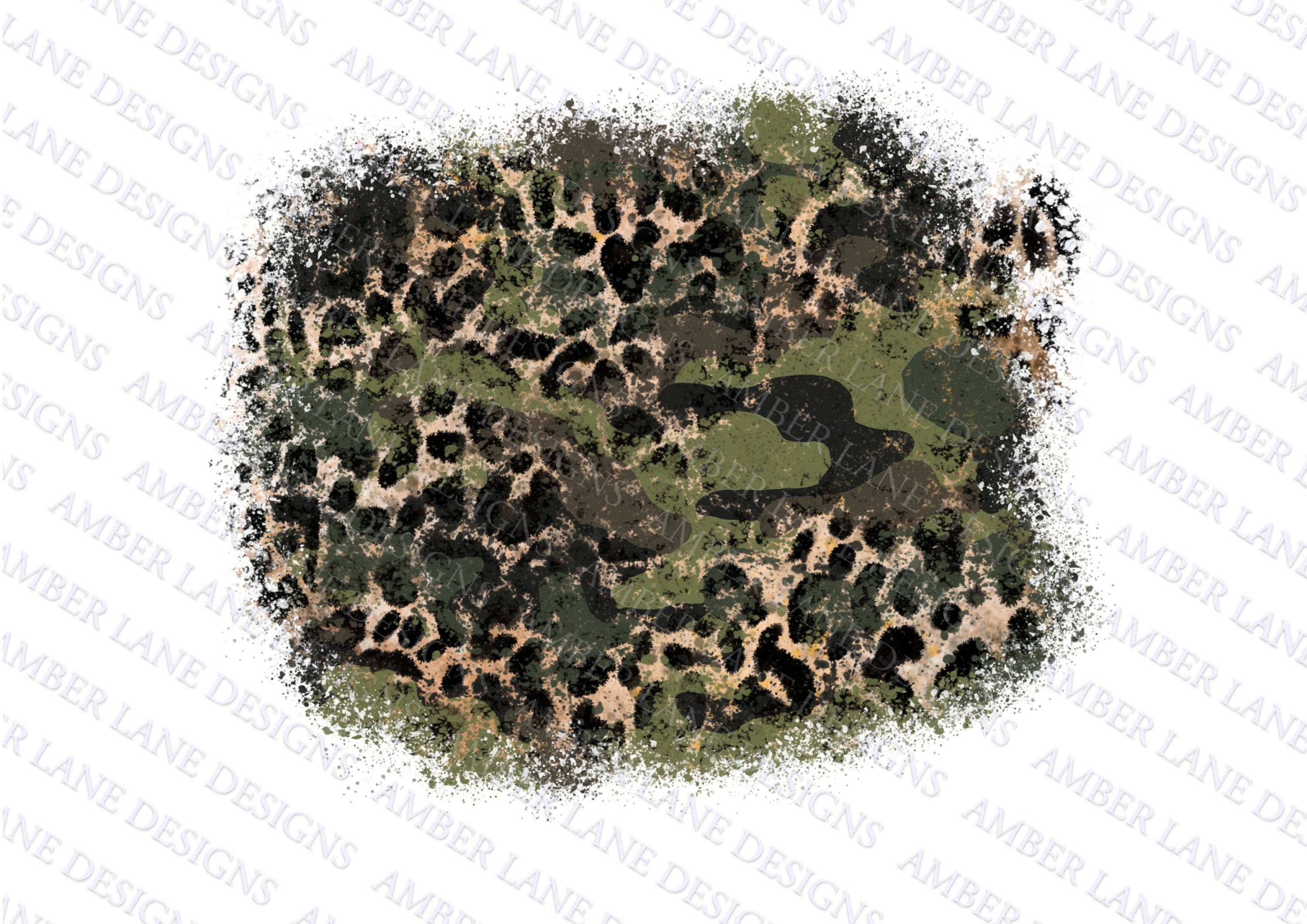 Camouflage Leopard Background PNG Camo Frame Png Distressed | Etsy