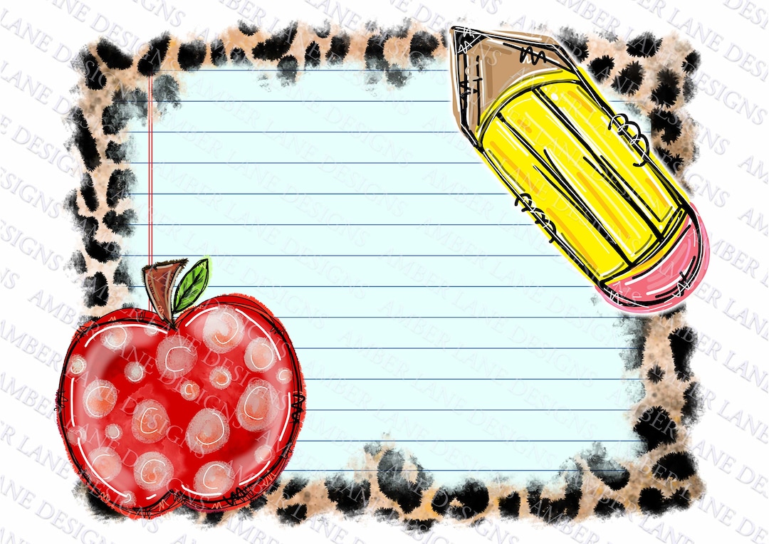 Back to School Teachers Frame With Apple and Pencil Png File - Etsy