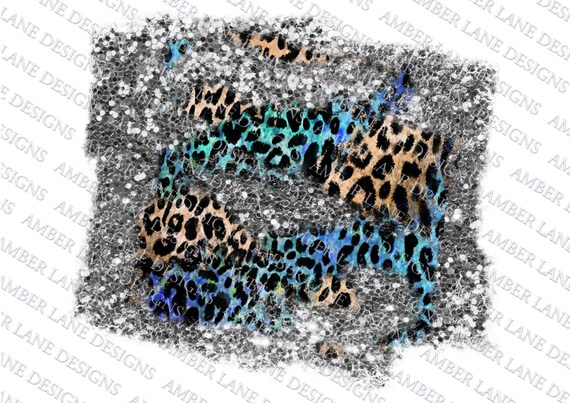 Glitter and Leopard Print Splash Frame Png file Only | Etsy