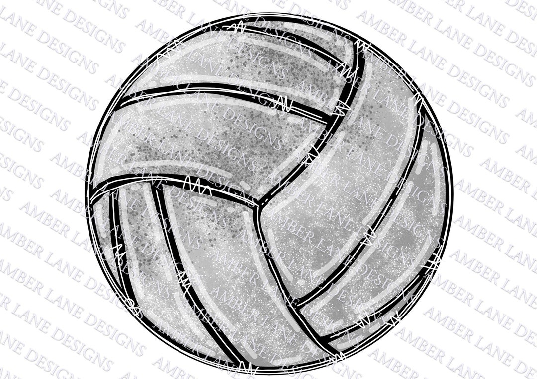 Grey Volleyball Watercolor Sublimation PNG Design - Etsy