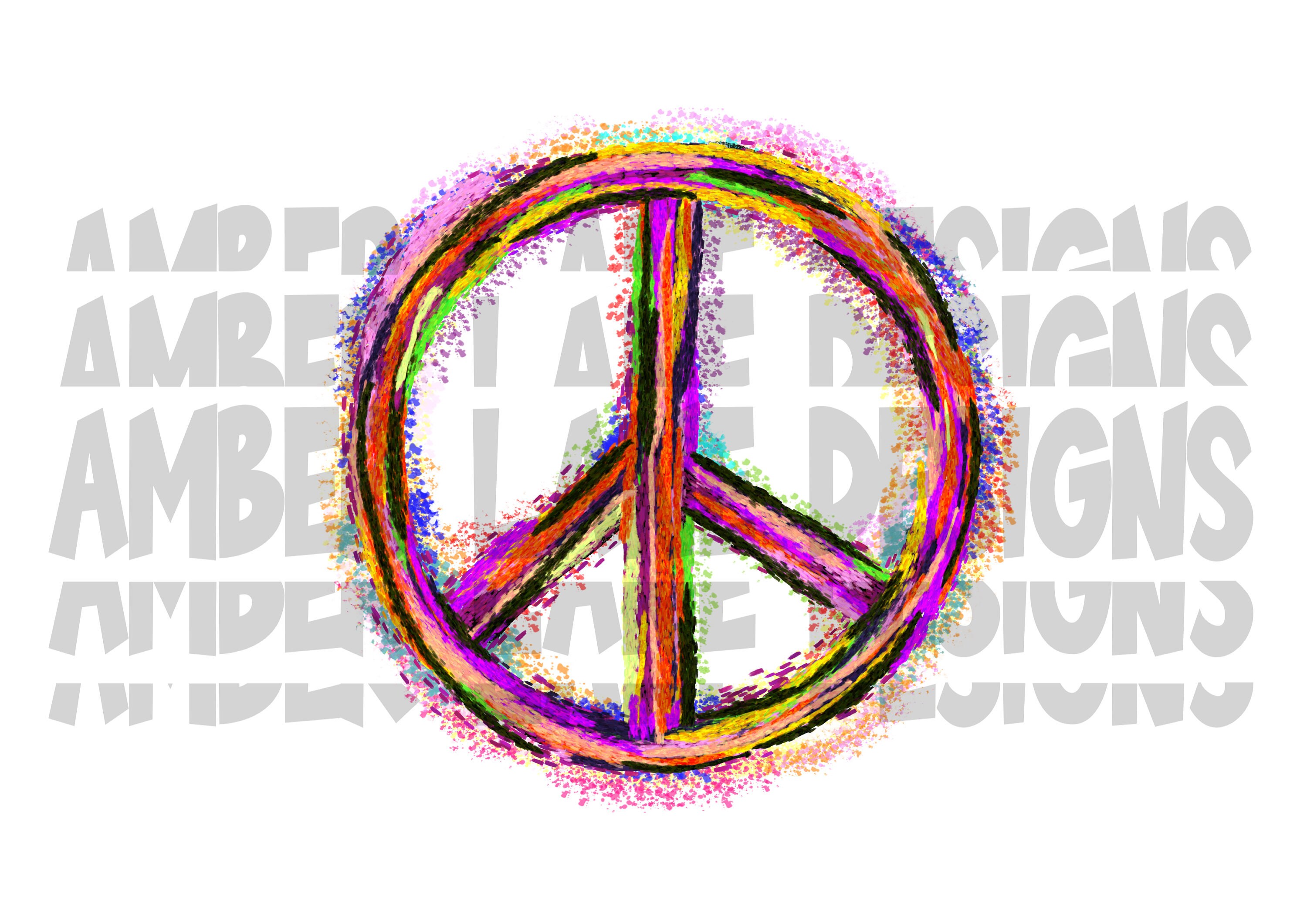 Prints Rainbow Peace Sign PNG |Hand Drawn Digital Download Sublimation ...