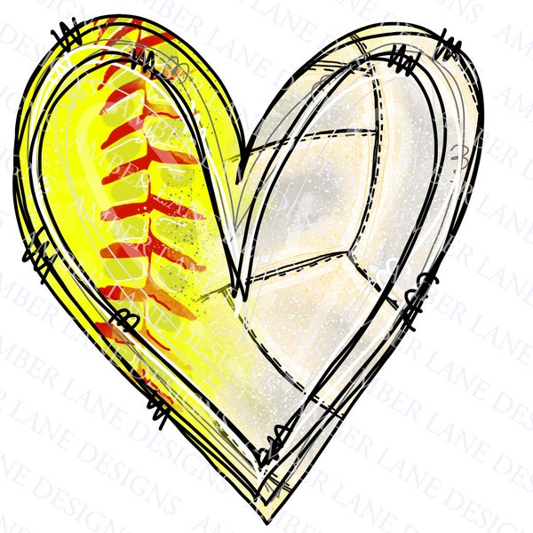 Softball Heart - Etsy