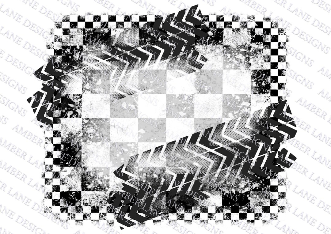 Grunge Bleach Checkered Flag With Racing Tire Tracks Bleached Victory ...