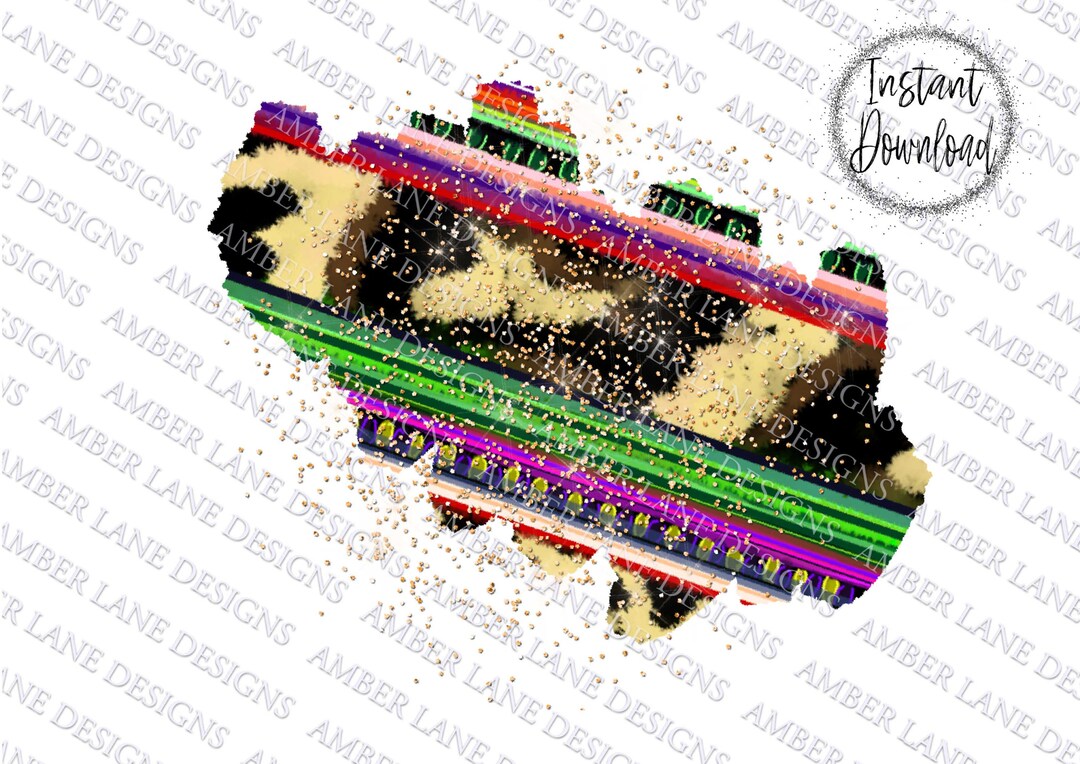 Serape Glitter Splash Frame, Png File - Etsy