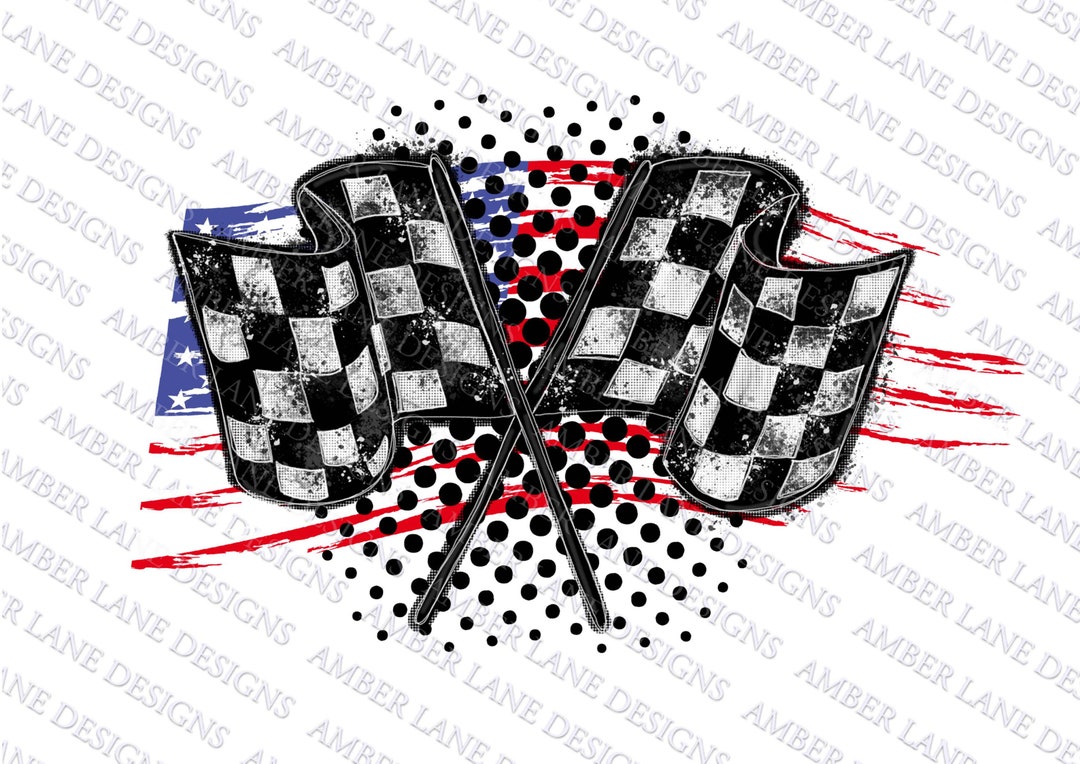 Racing Flags and USA Flag Background Splash, PNG File - Etsy