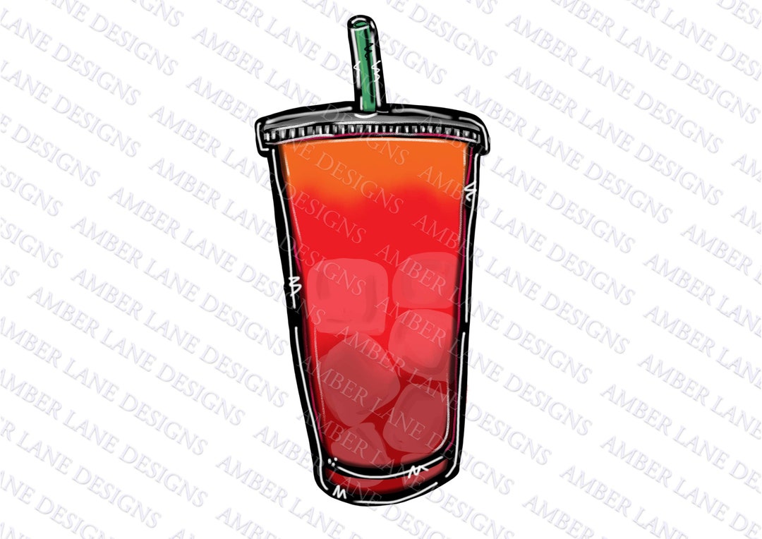 Strawberry and Watermelon Red Loaded Tea PNG , Doodle Sublimation - Etsy
