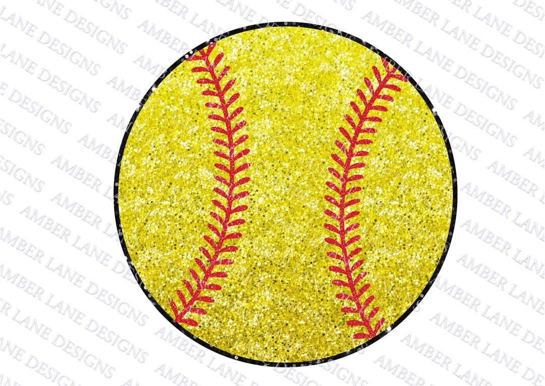 Glitter Bling Softball Sublimation PNG File Design - Etsy