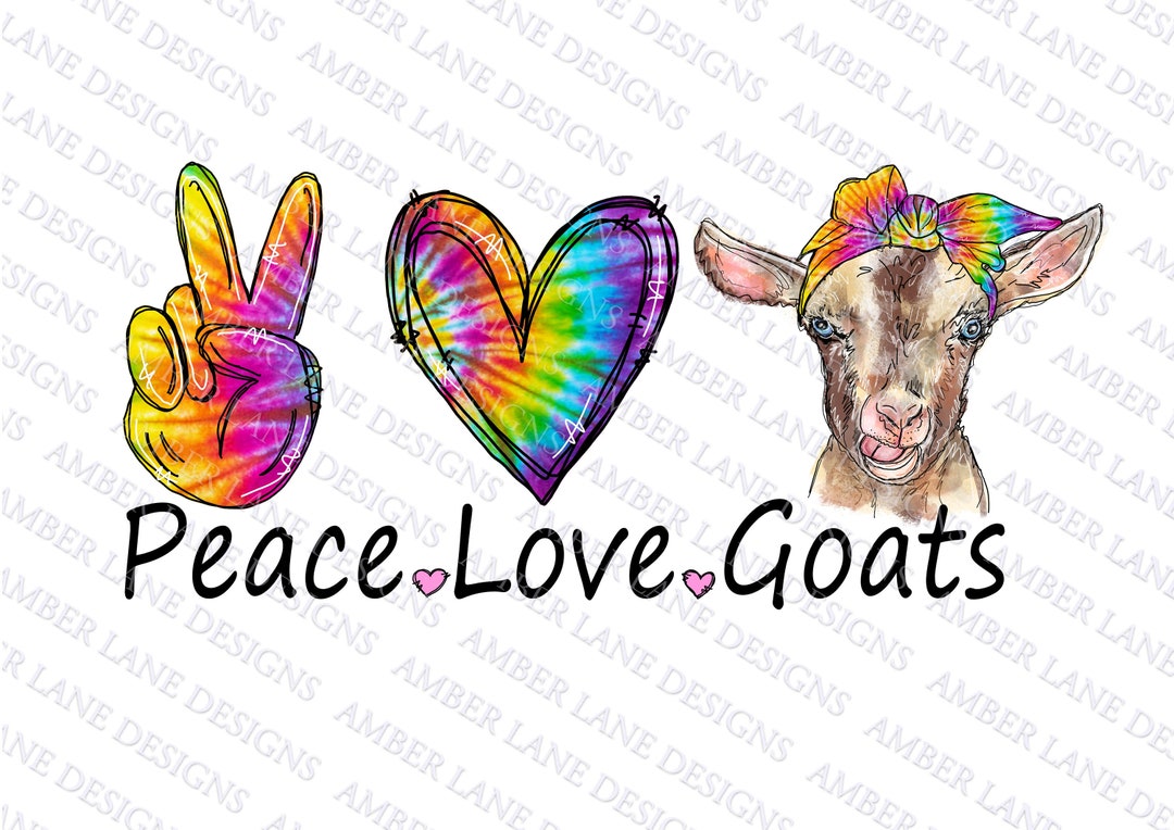 Peace Love Goats PNG Hand Drawn Sublimation PNG - Etsy