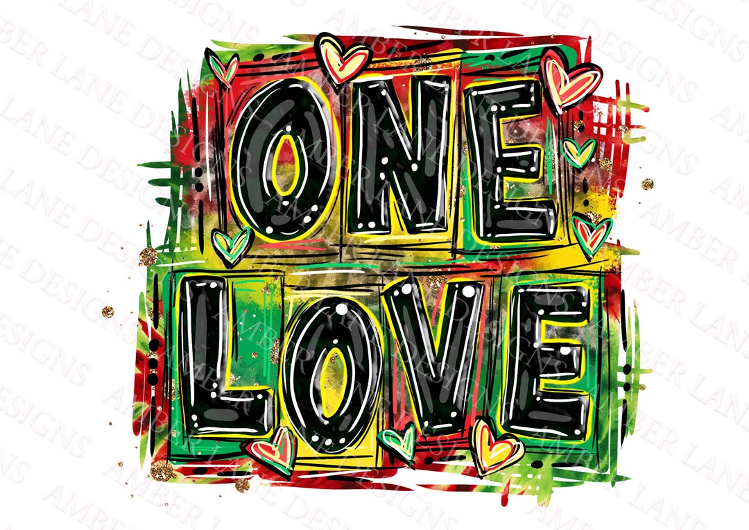 One Love Rasta Text Png Love Raggae Music File - Etsy
