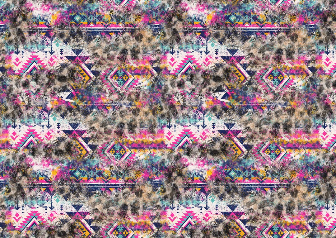 Seamless Pink Aztec and Leopard Print Backsplash, Sublimation ...