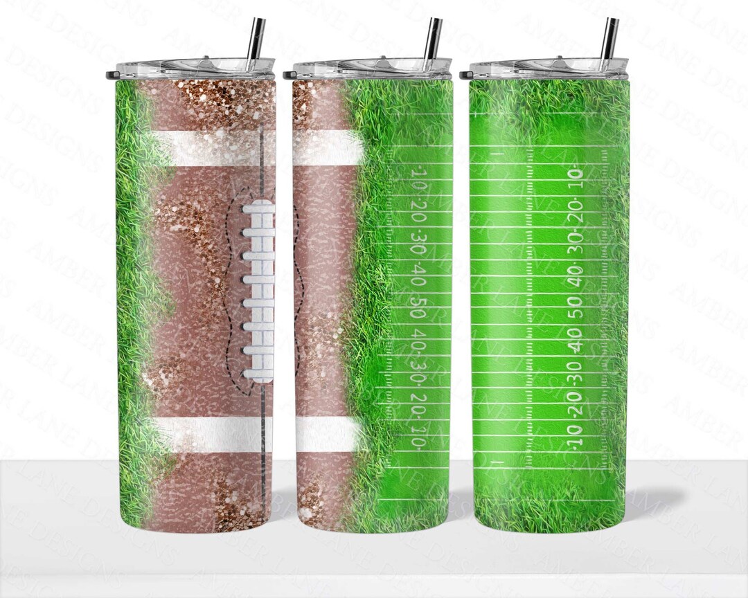 Football and Football Field 20oz SKINNY TUMBLER Straight Wrap 1 Png ...