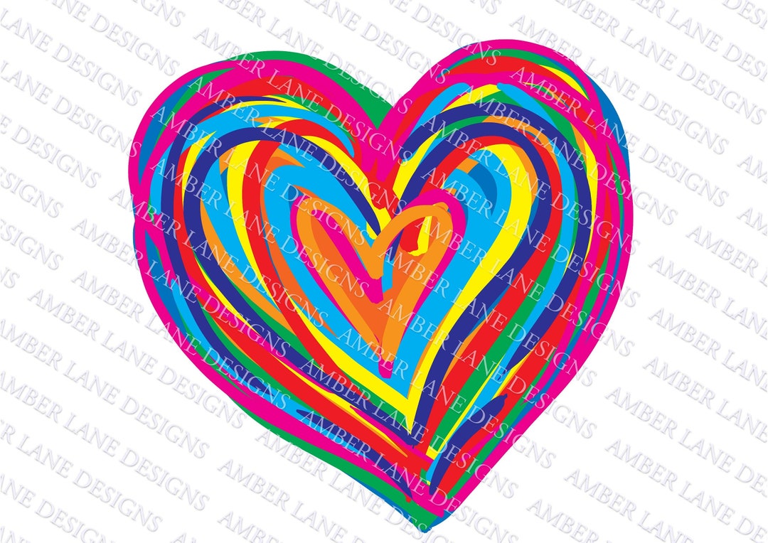 Vivid Love Vortex: Abstract Rainbow Heart PNG for - Etsy