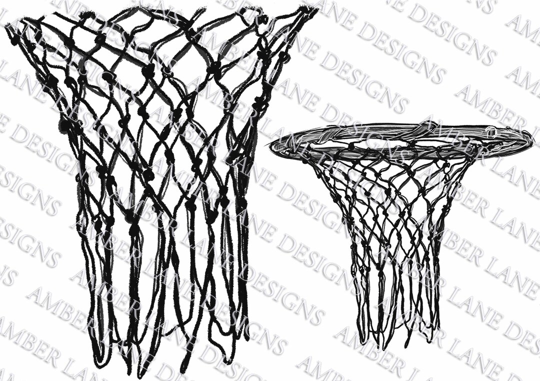 Basketball Hoop and Net Hand-drawn Png File (NOT a Cut File) 2 Png ...