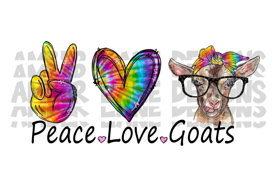 Peace Love Goats PNG | Hand Drawn | Sublimation PNG | - Etsy