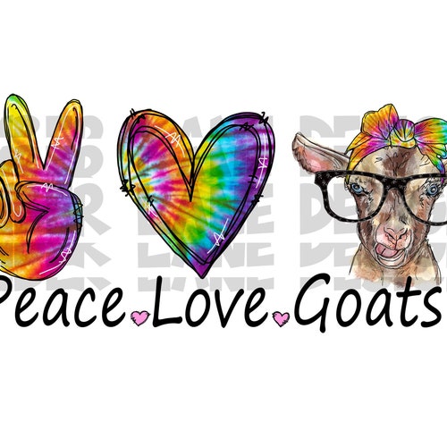 Peace Love Goats PNG Hand Drawn Sublimation PNG - Etsy