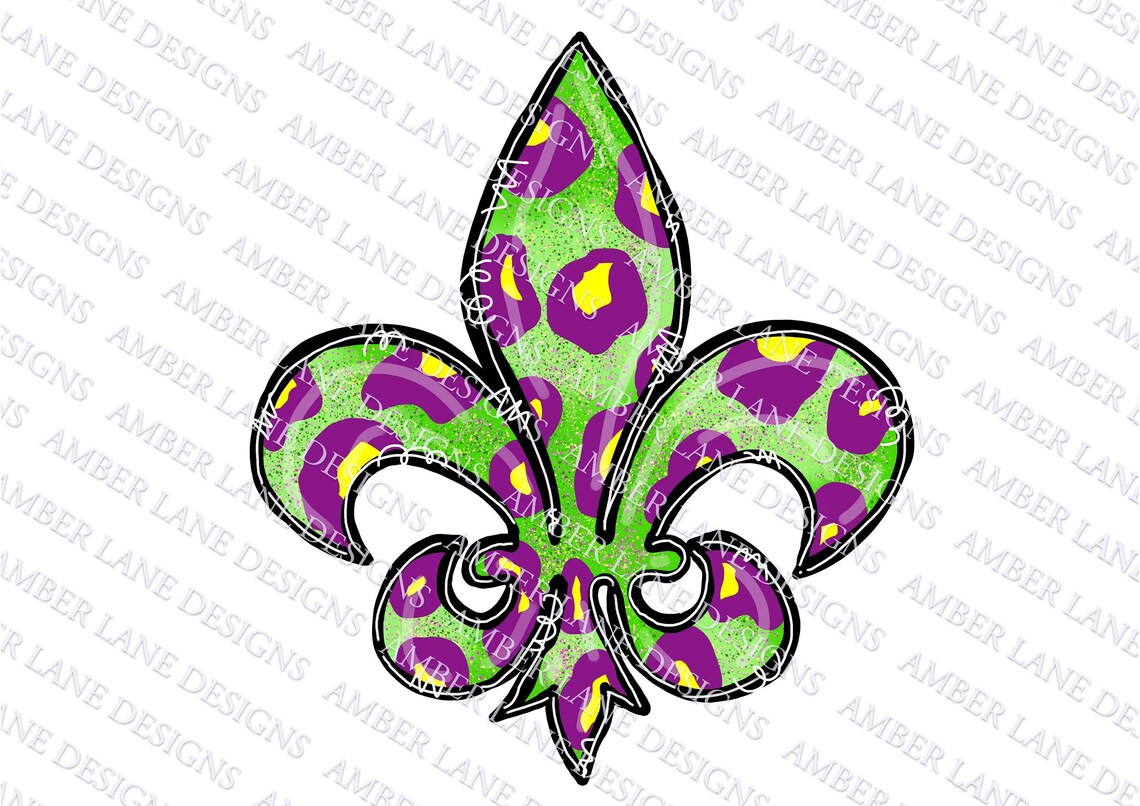 Fleur De Lis Leopard Mardi Gras Png File - Etsy