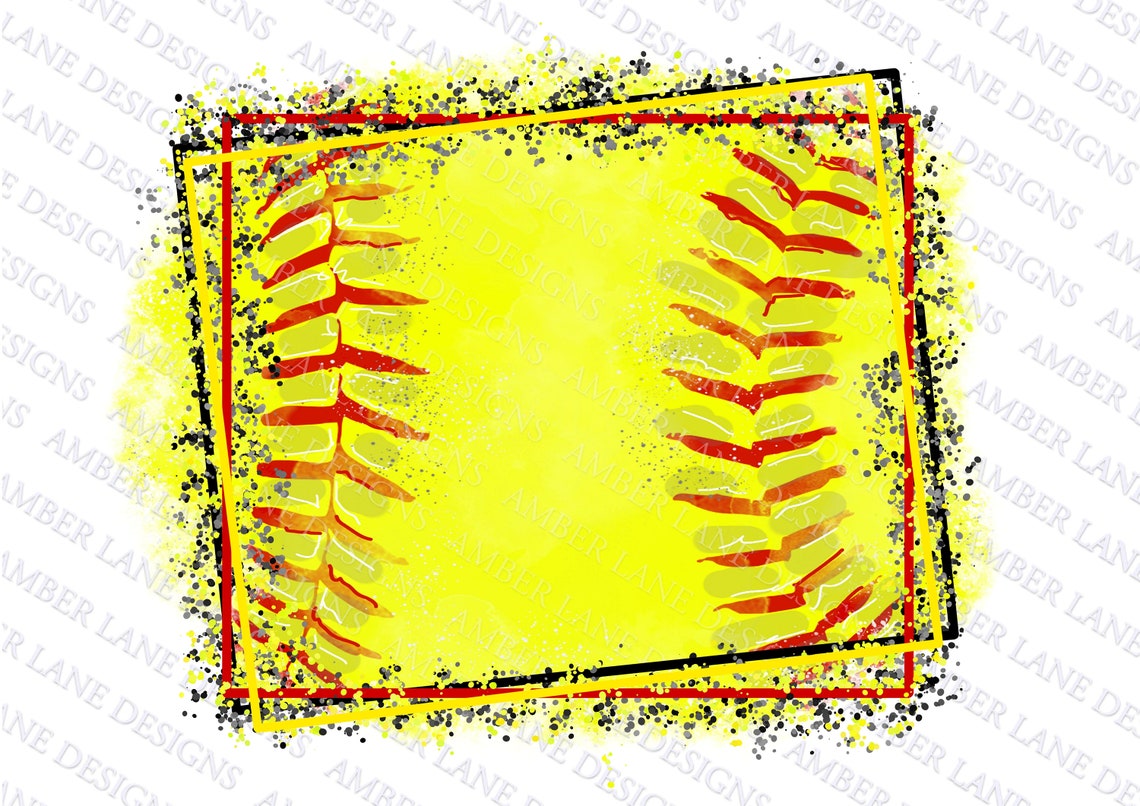 Distressed Softball Splash Frame Background PNG Design - Etsy
