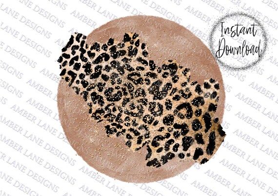 Leopard Glitter Circle Splash Frame Png File - Etsy